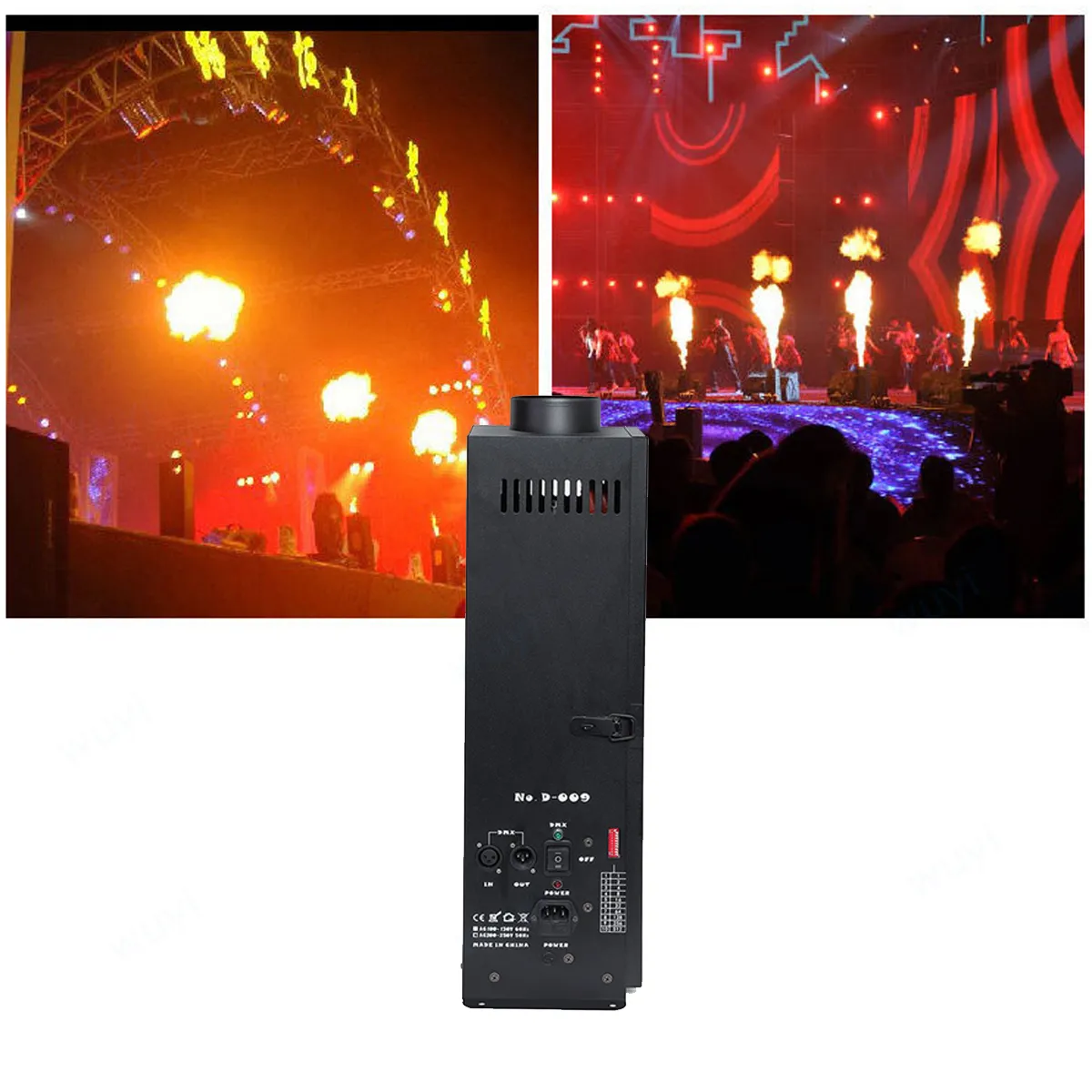 DMX512 Control Vertical Cuboid Flamethrower: True Fire Thrower, Spray ...