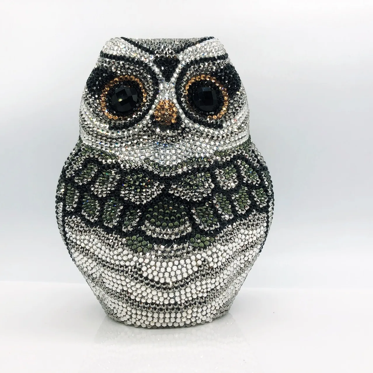 Exquisite Gold/White Diamond Owl Evening Bag: Luxury Crystal Bridal ...