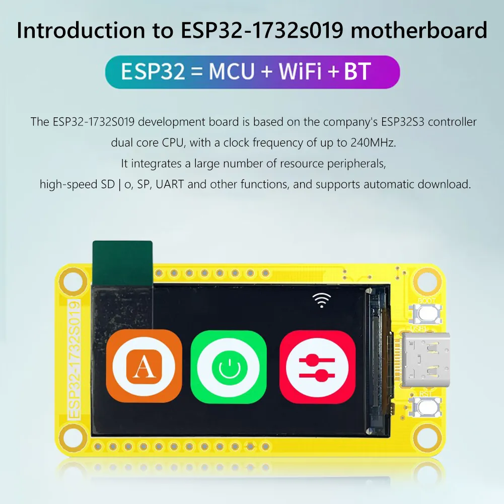 5 TFT LCD Screen: ESP32-S3 HMI Display Module with 8M PSRAM, 16M Flash, WiFi, Bluetooth, for ...