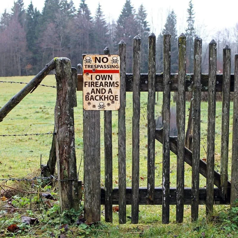 Wholesale Vintage Metal House Gun Sign No Trespassing I Own Firearms ...