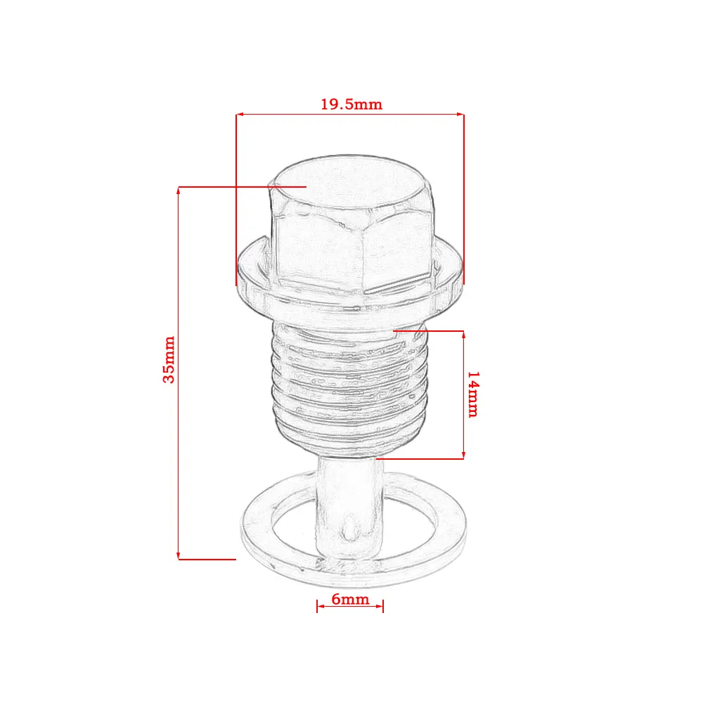 DHgate.com:Aluminum Magnetic Oil Drain Plug Bolt Sump Plug for M14P1 ...