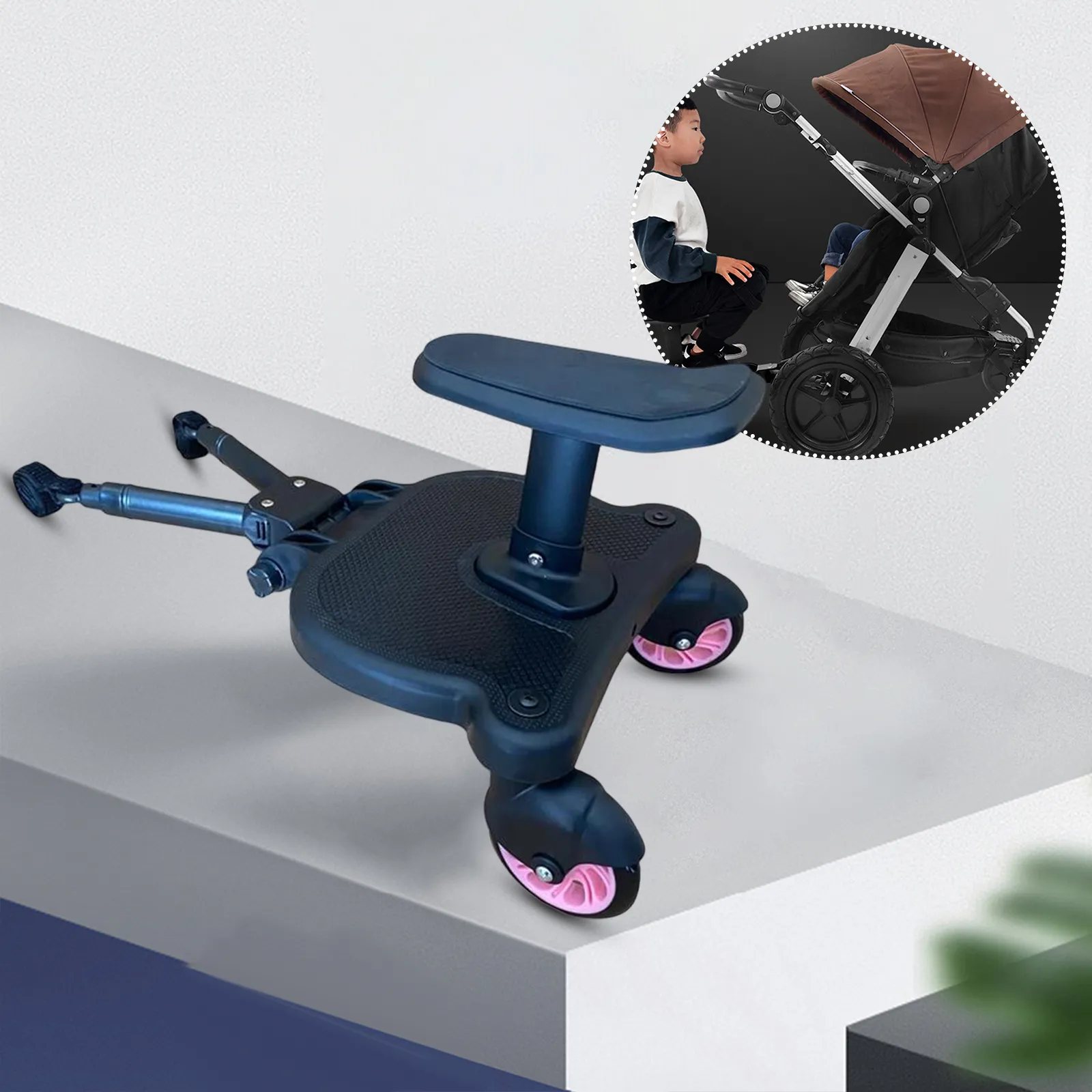 Baby Stroller Glider Board with Removable Seat, Wheeled Board Stroller ...