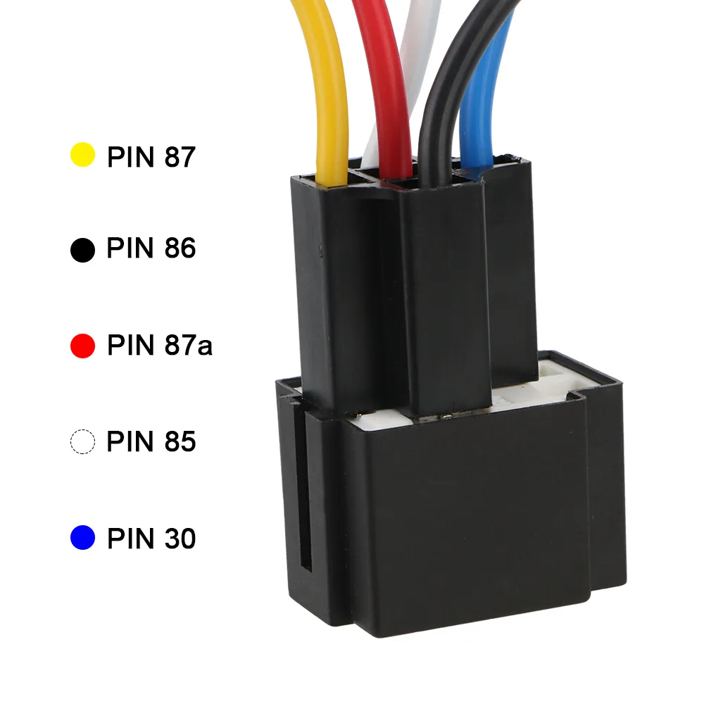 12V 30A 5Pin SPST Blade Fuse Electrical Relays Set Switch Adapter Wire ...