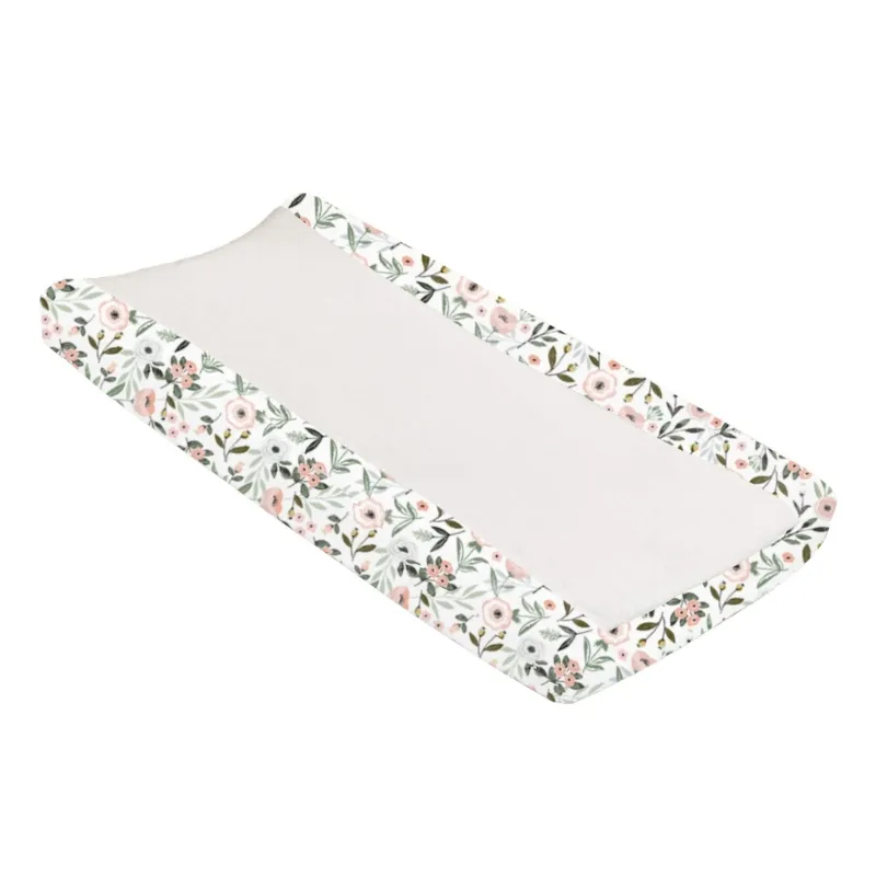 Floral Changing Pad Cover - Super Soft Breathable Changing Table Sheet ...