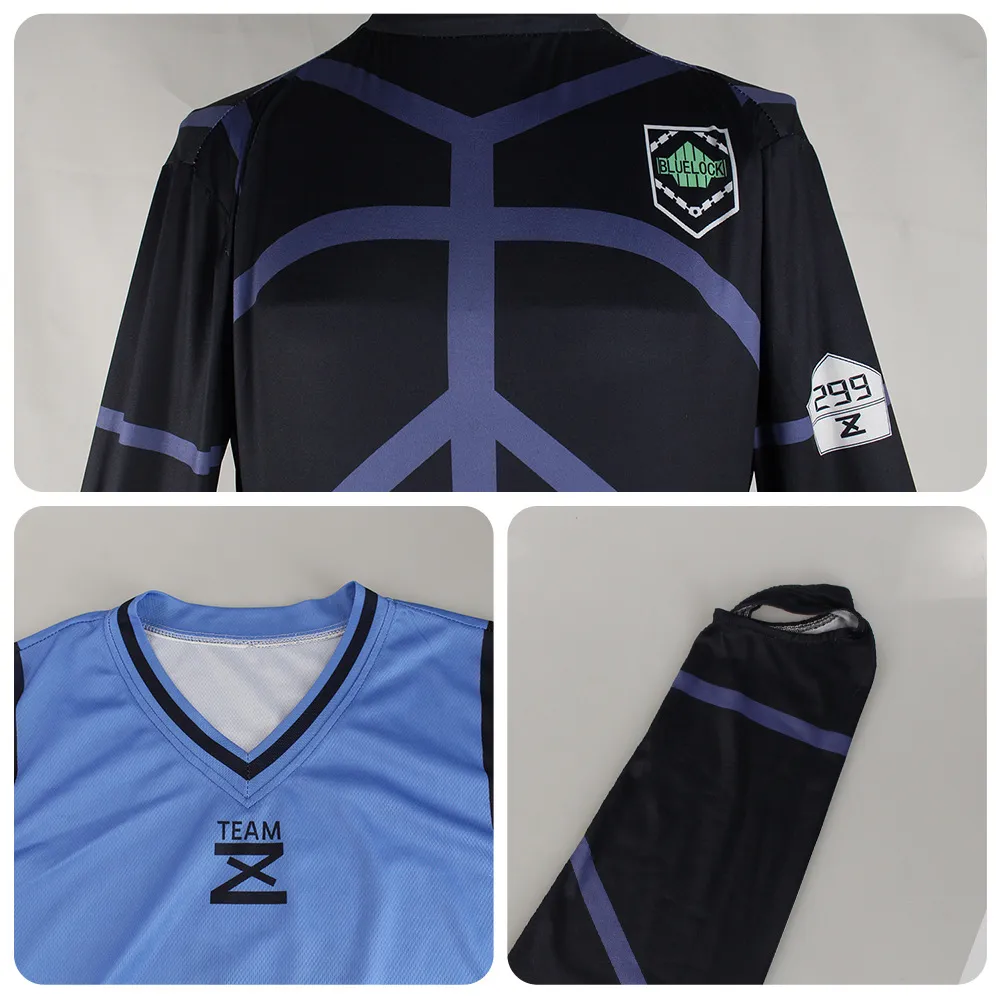 Bachira Meguru Anime Lock Haikyuu Cosplay Blue Football Jersey ...