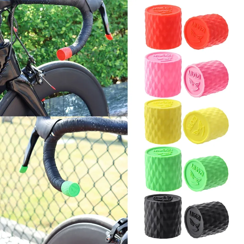 DHgate.com:2-PackColorful Silicone Bike Handlebar End Plugs, Ergonomic ...