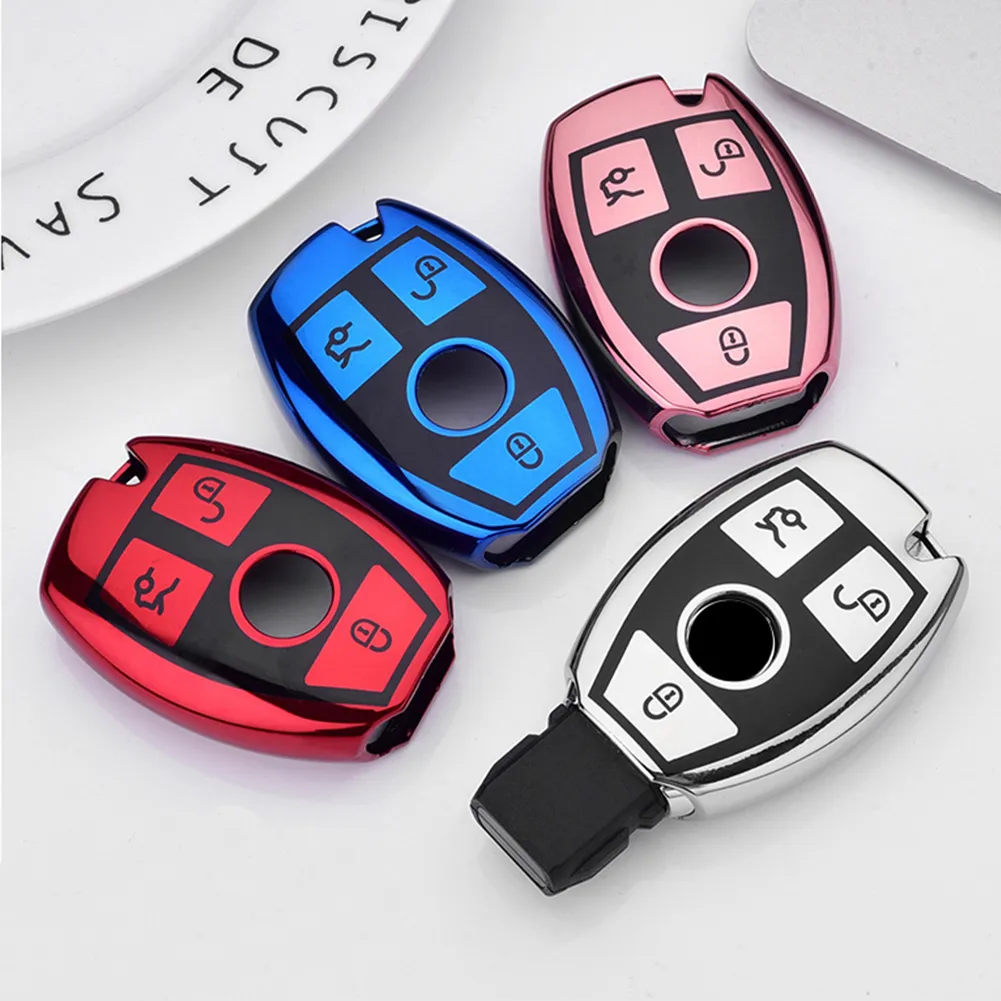 Soft TPU Car Key Case Cover for Mercedes Benz B CLA GLC GLA GLK Models ...