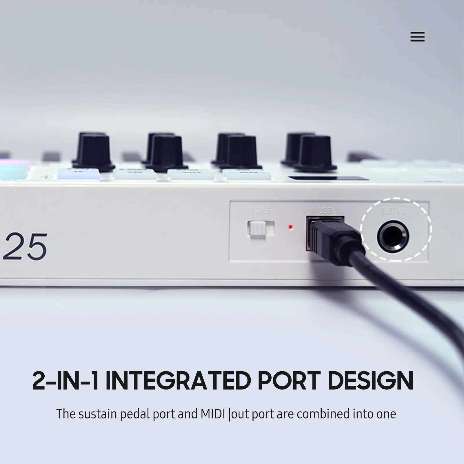 25-Key USB MIDI Controller Keyboard - Portable Mini MIDI Instrument ...