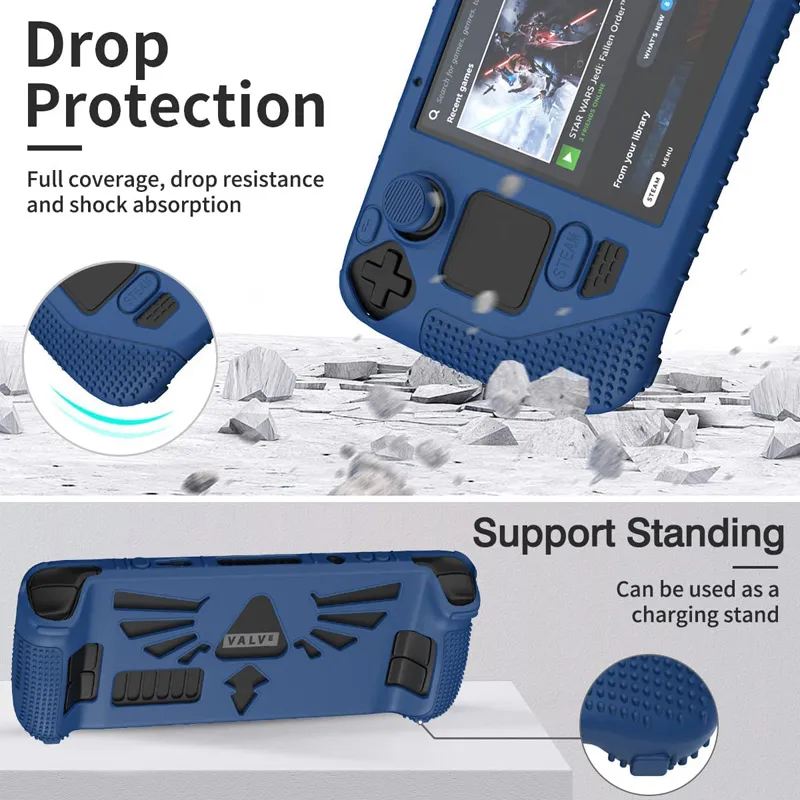 Soft Silicone Protective Case with 4 Rocker Caps for Valve Steam Deck ...