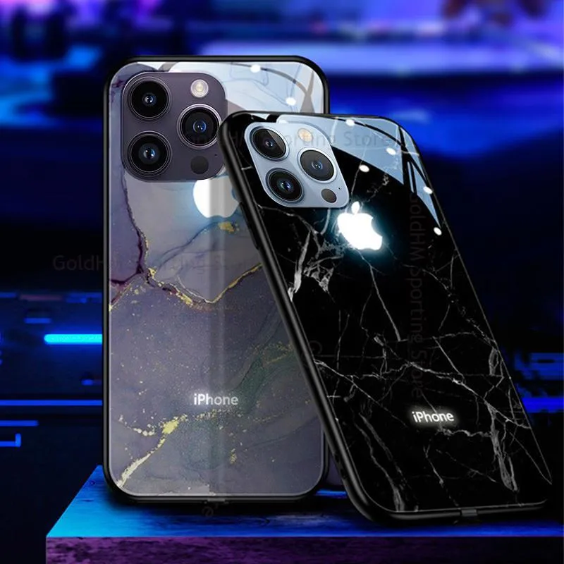 Glow Tempered Glass Phone Case with Smart LED Light for iPhone 14 Pro ...