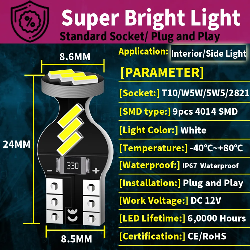 DHgate.com:T10 LED Canbus Bulbs for Suzuki Grand Vitara, Swift, SX4 ...