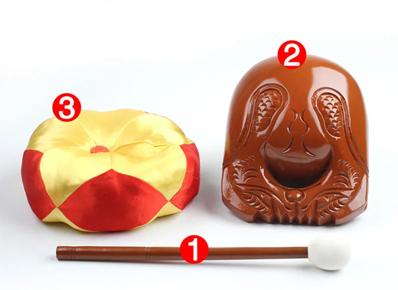 Zen Buddhist Monk Wooden Fish Mokugyo 3.5 Inch Temple Block Drum For ...