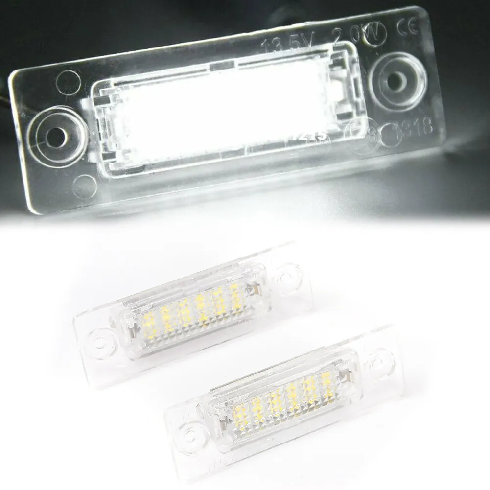 2-Pack 6000K White LED License Plate Light for Touran Passat T5 Skoda ...