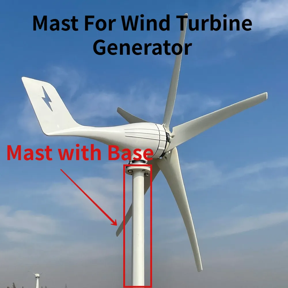 Mast for Wind Turbine Generator Pole Tower with Iron Shaft and Mounting ...