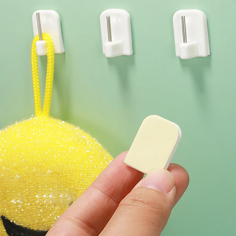 DHgate 25 Pack Self Adhesive Hooks No Drill Wall Mount Hooks for Home Decor Curtains Kitchen Utensils Home Garden