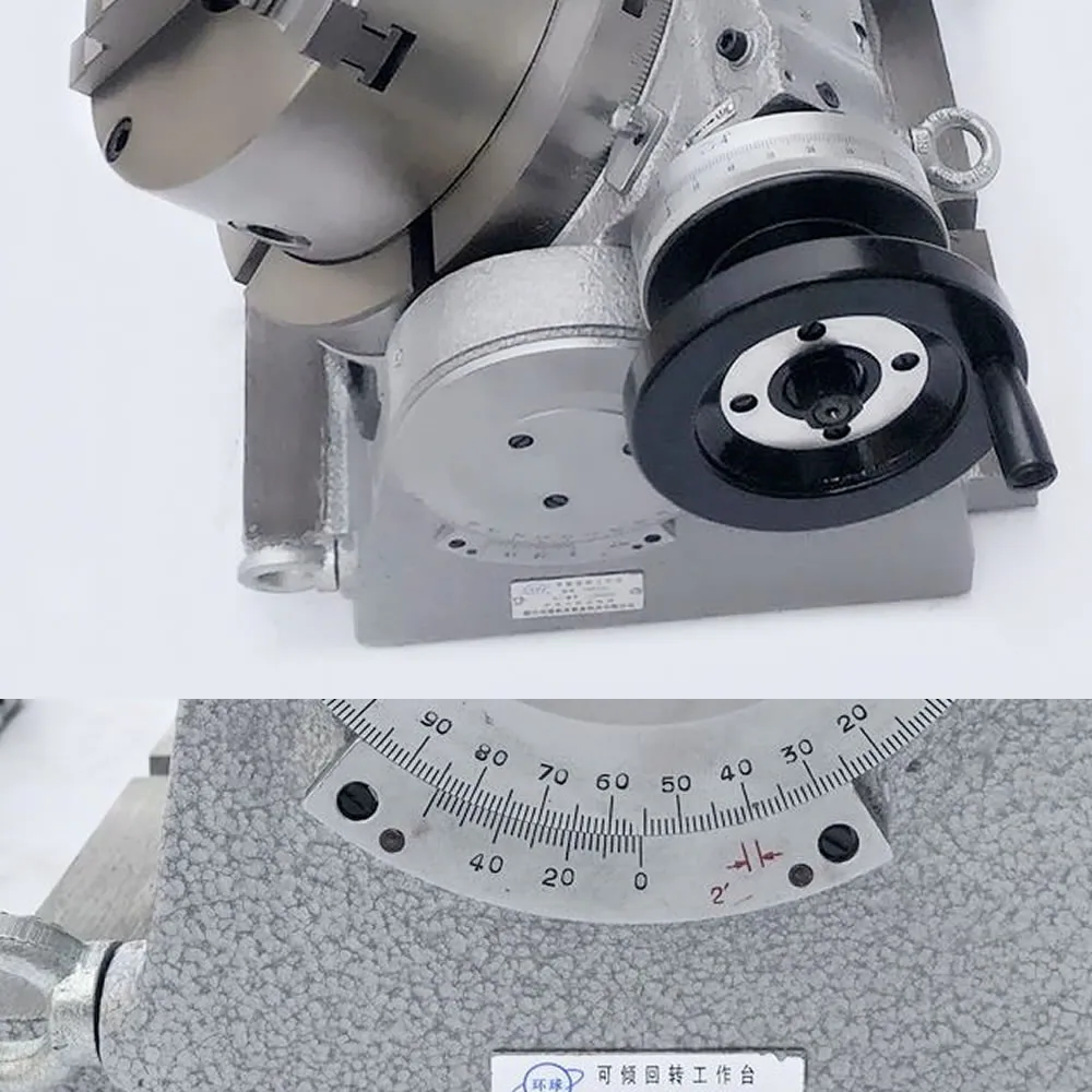 Precision Indexing Table 125mm/160mm Horizontal Vertical Rotary Table With 3 Jaw Lathe Chuck For ...