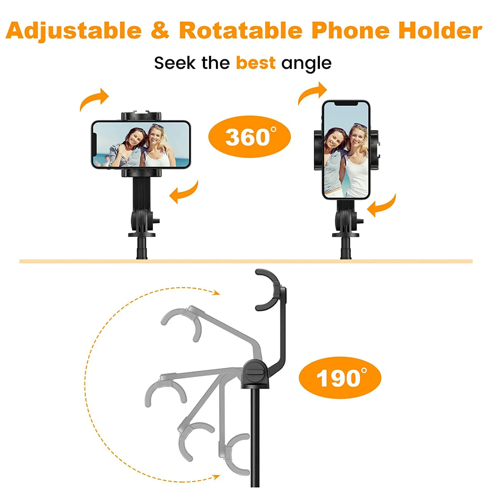 Mobile Selfie Stick Tripod for Smartphone - 64 Extendable, Lightweight ...