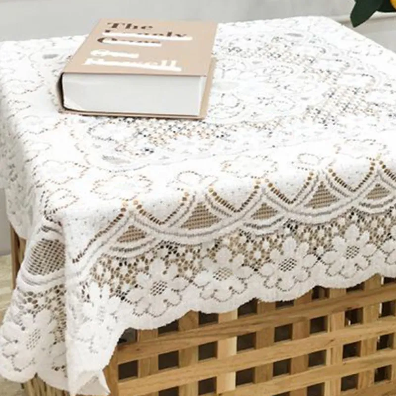White Lace Table Cloth Embroidery Table Cloth Wedding Tea Coffee ...