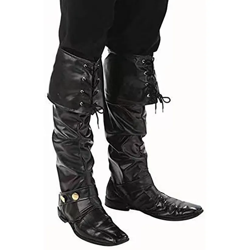 Gothic Punk Warrior Knight Cosplay Shoes Leather Foot Guard For ...