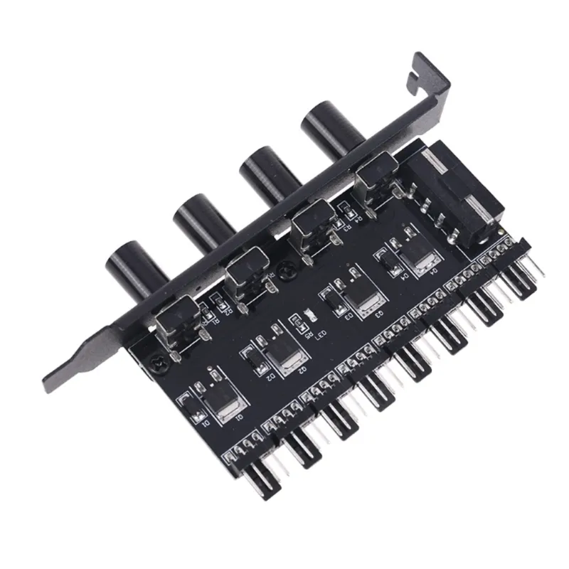 40GE 3/4-Pin Fan Hub PWM PC Chassis Cooling Fan Controller, 8-Way ...