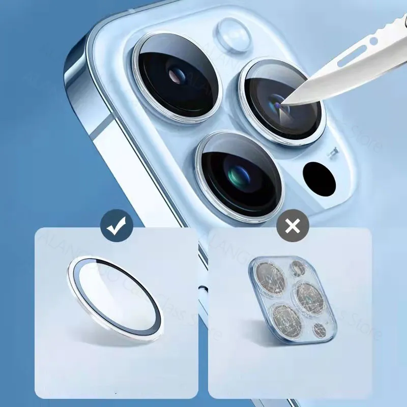 Transparent Camera Ring Glass for iPhone 15 14 Pro Max, Camera Lens ...