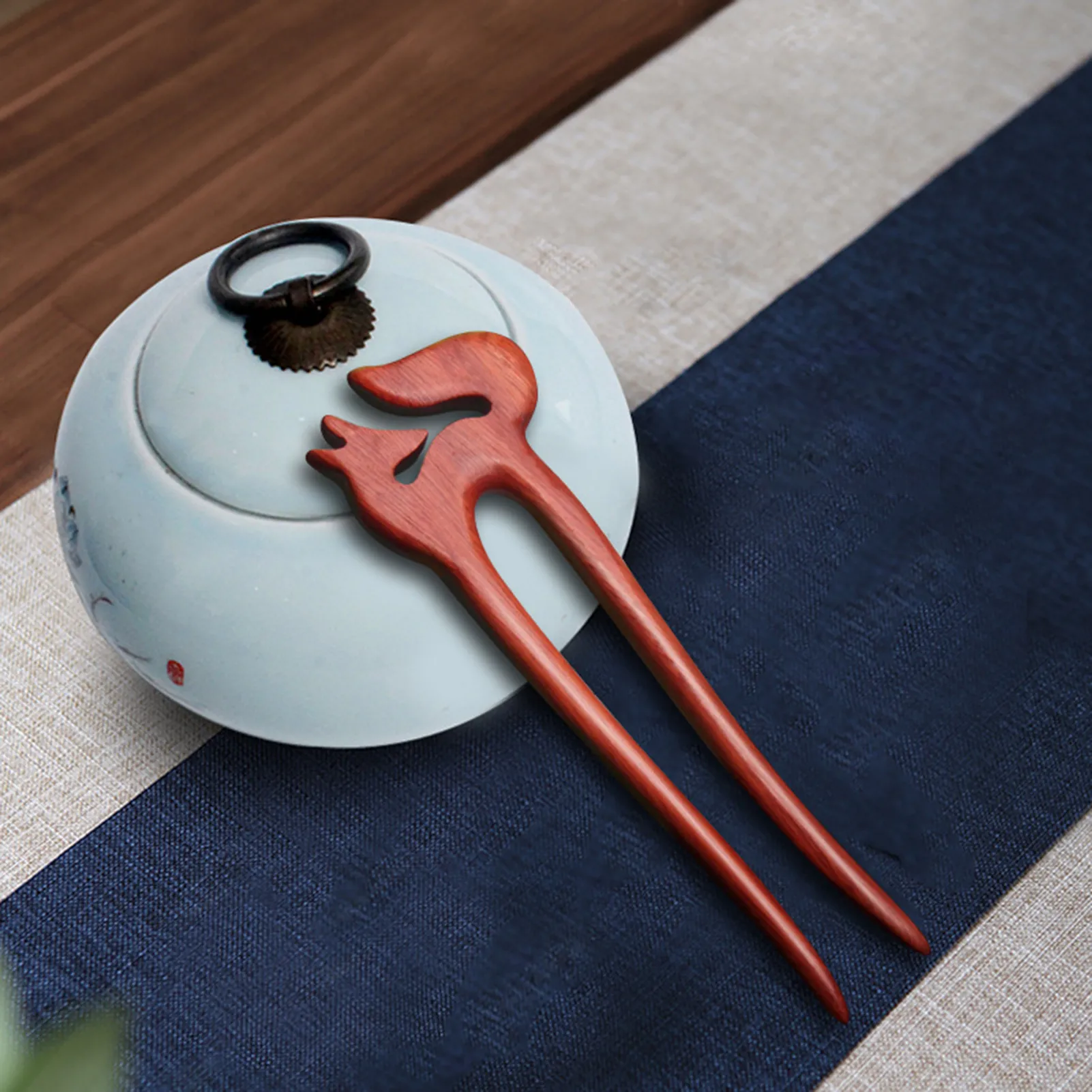 Vintage Fox Hair Chopsticks: Rosewood Chinese Bun Pins for Elegant Hair ...