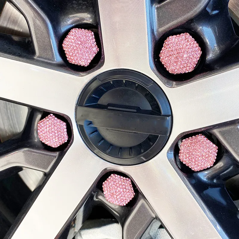 Rhinestone Wheel Center Nut Caps for Car Tires, Rustproof Hub Screw ...