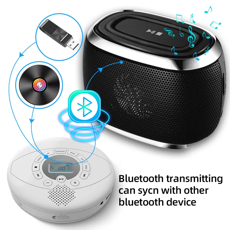 Portable CD Player Bluetooth Wireless CD Walkman With... From Ddmyearth ...