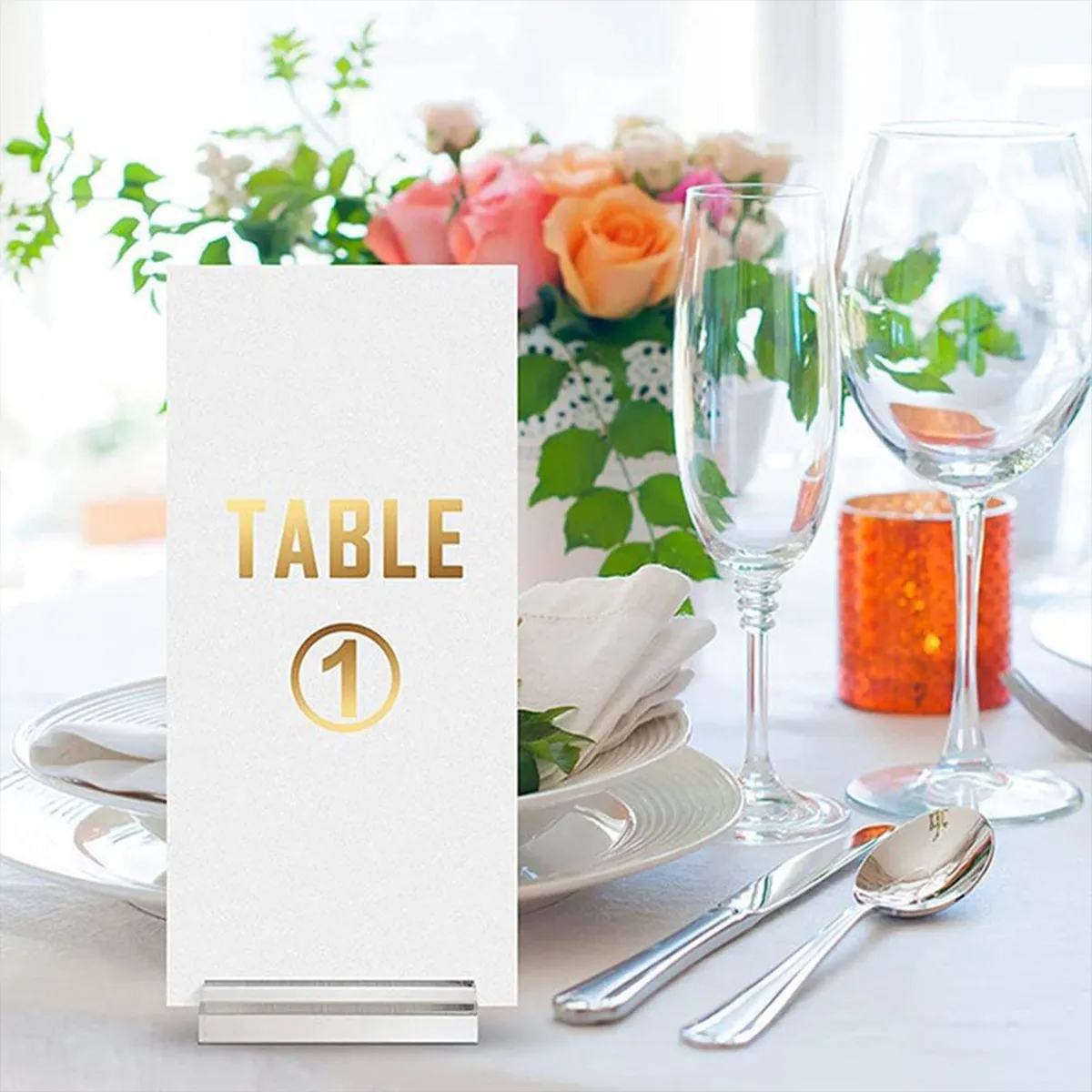 DHgate.com:Acrylic Place Card Holders | 25 Clear Table Number Stands ...