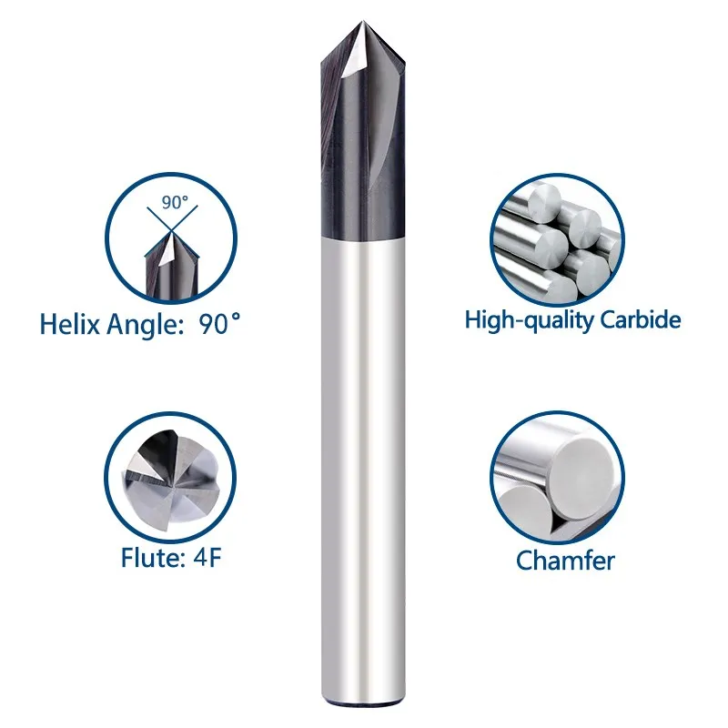 Wholesale XCAN 1/4'' Shank Router Bit 4 Flute Milling Cutter Chamfering ...