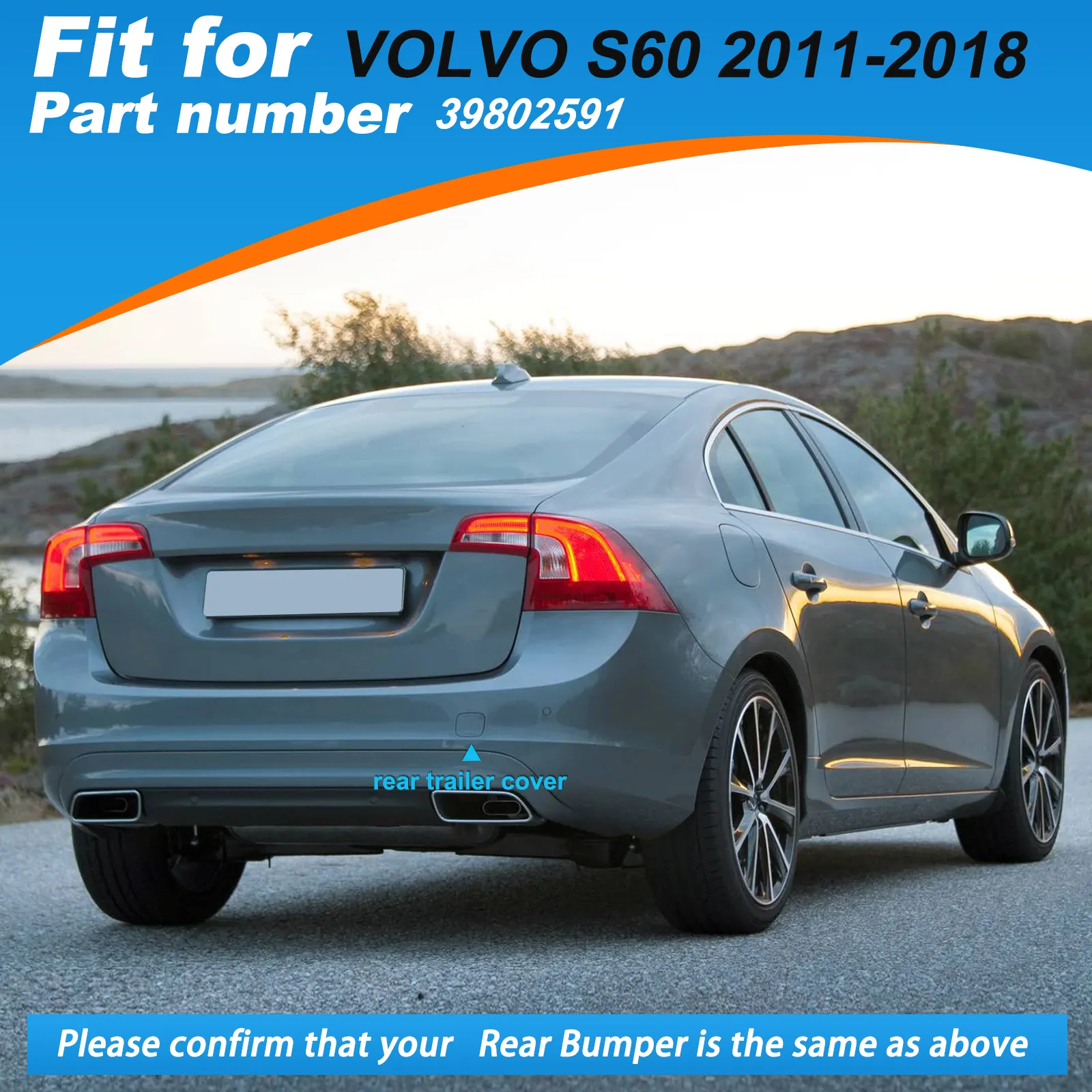 DHgate.com:VOLVO S60 Rear Bumper Tow Hook Eye Cover Cap - Durable Trim ...