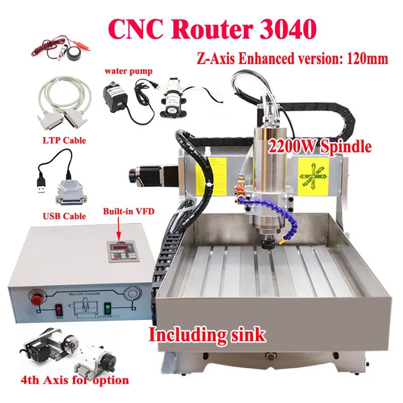 High-Powered 4-Axis c and c router for Metal and Wood Engraving with 2 ...