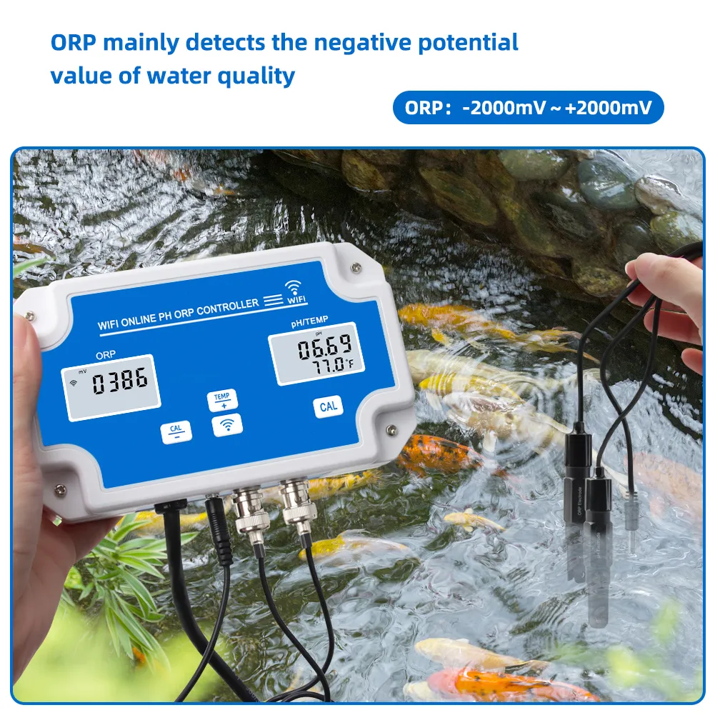 WiFi Temp PH ORP Controller Meter Water Quality Analyzer Data Logger PH ...