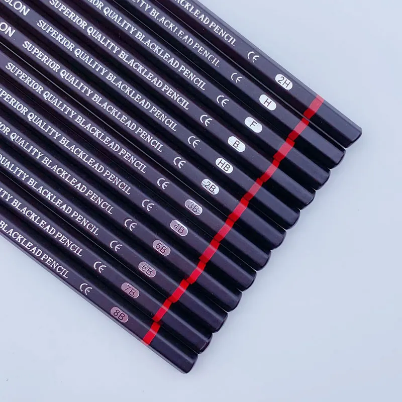 12-Piece Set of Hard and Soft Graphite Lead Art Sketching colored ...