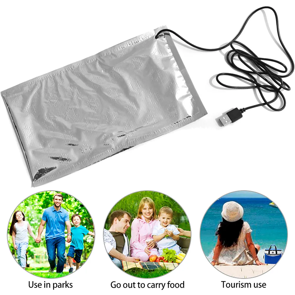 USB-Powered Portable Lunch Milk Bottle Heating Bag Plate | Thermal Food ...