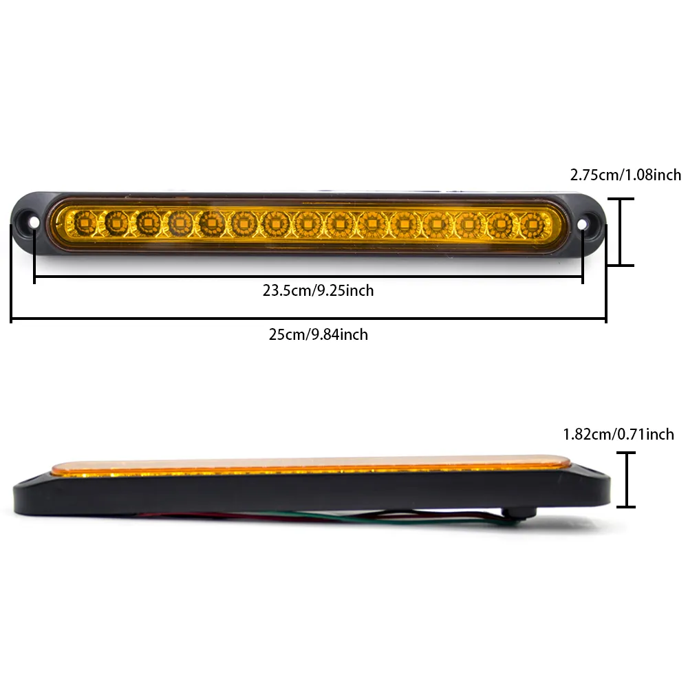 2-Pack 12V/24V Universal LED Side Marker Lights, Waterproof Turn Signal ...