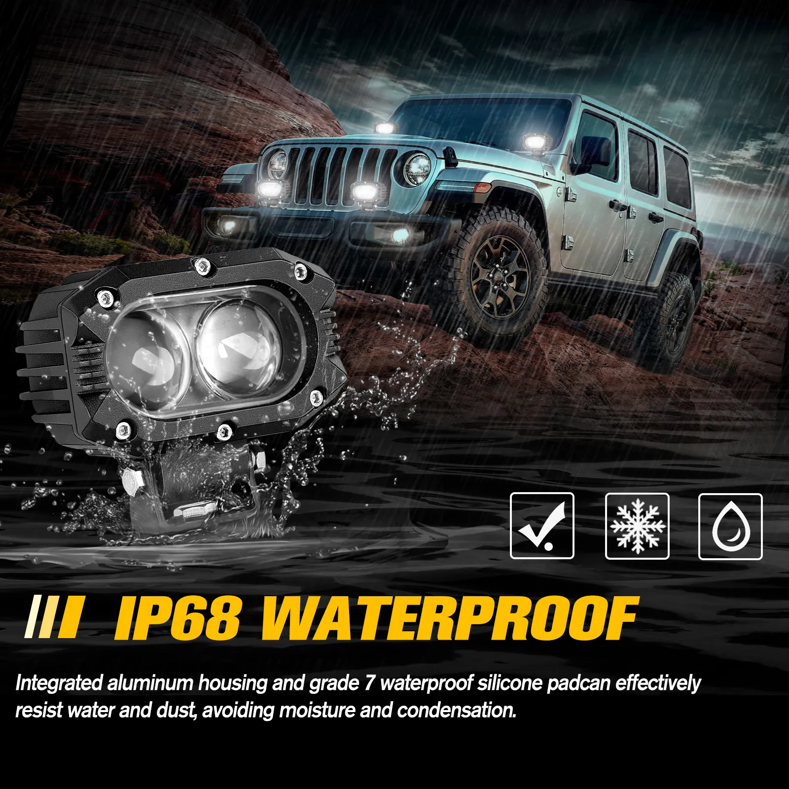 DHgate.com:UpgradedWaterproof Yellow LED Work Light Bar for Off-Road ...