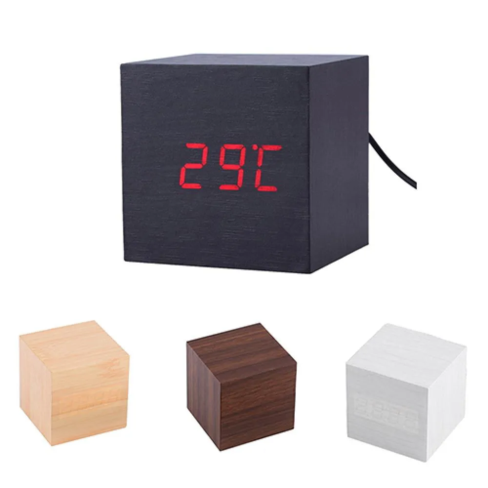 Wooden Digital Clock With LED Display Retro Desk... From Dh5727163, $13 ...