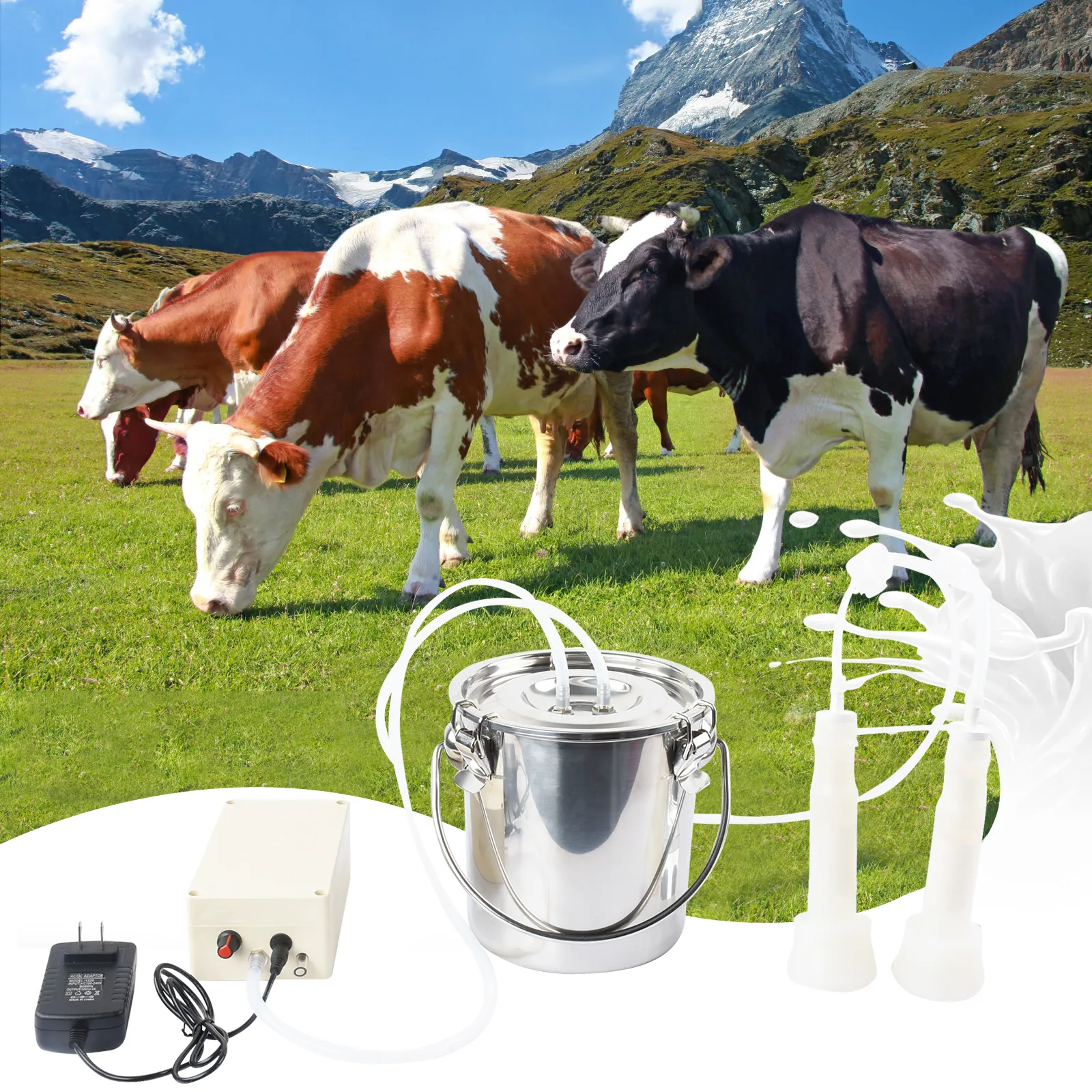 DHgate.com:Electric 3L Adjustable Vacuum Pump Milking Machine with ...