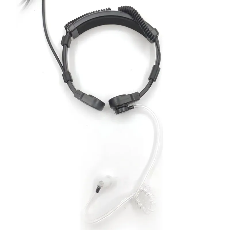 Throat Mic Walkie-Talkie Headset Transceiver with PTT Laryngophone ...