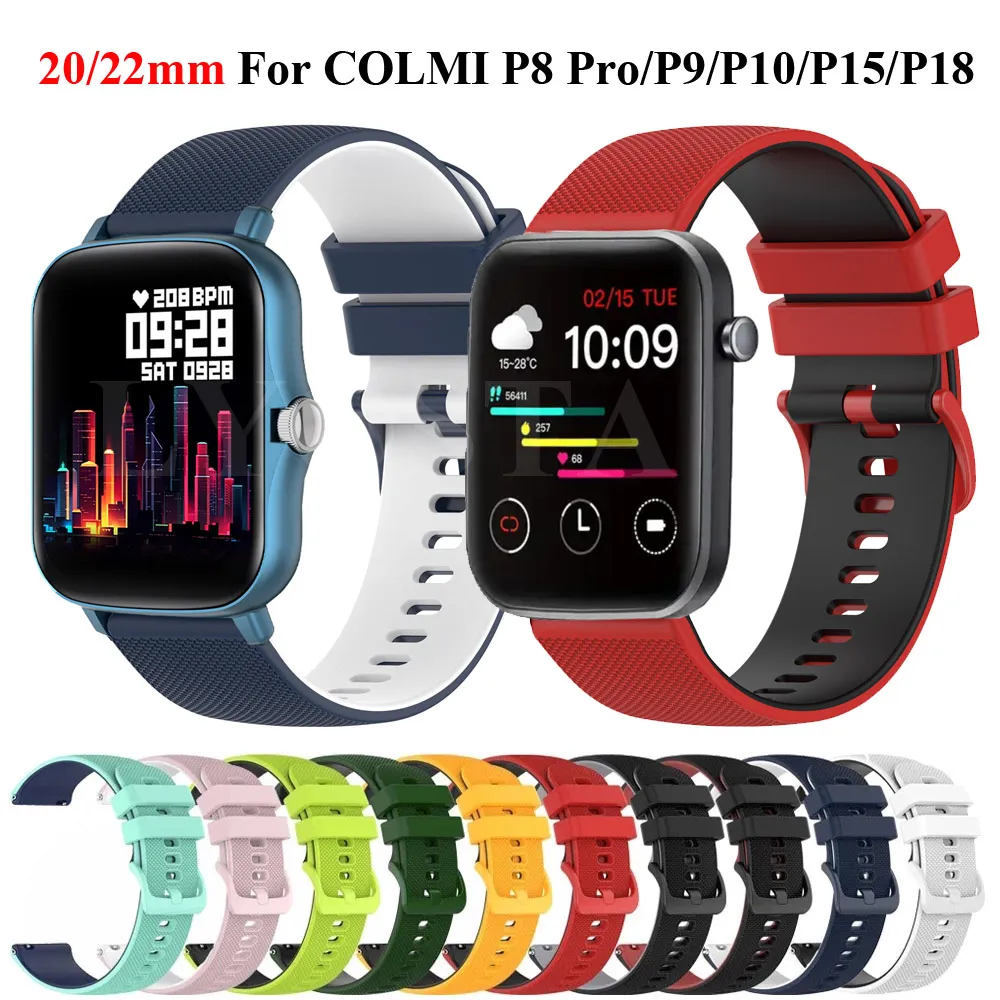 20mm/22mm Silicone Watch Strap with Quick Release Pins, Soft Sports ...