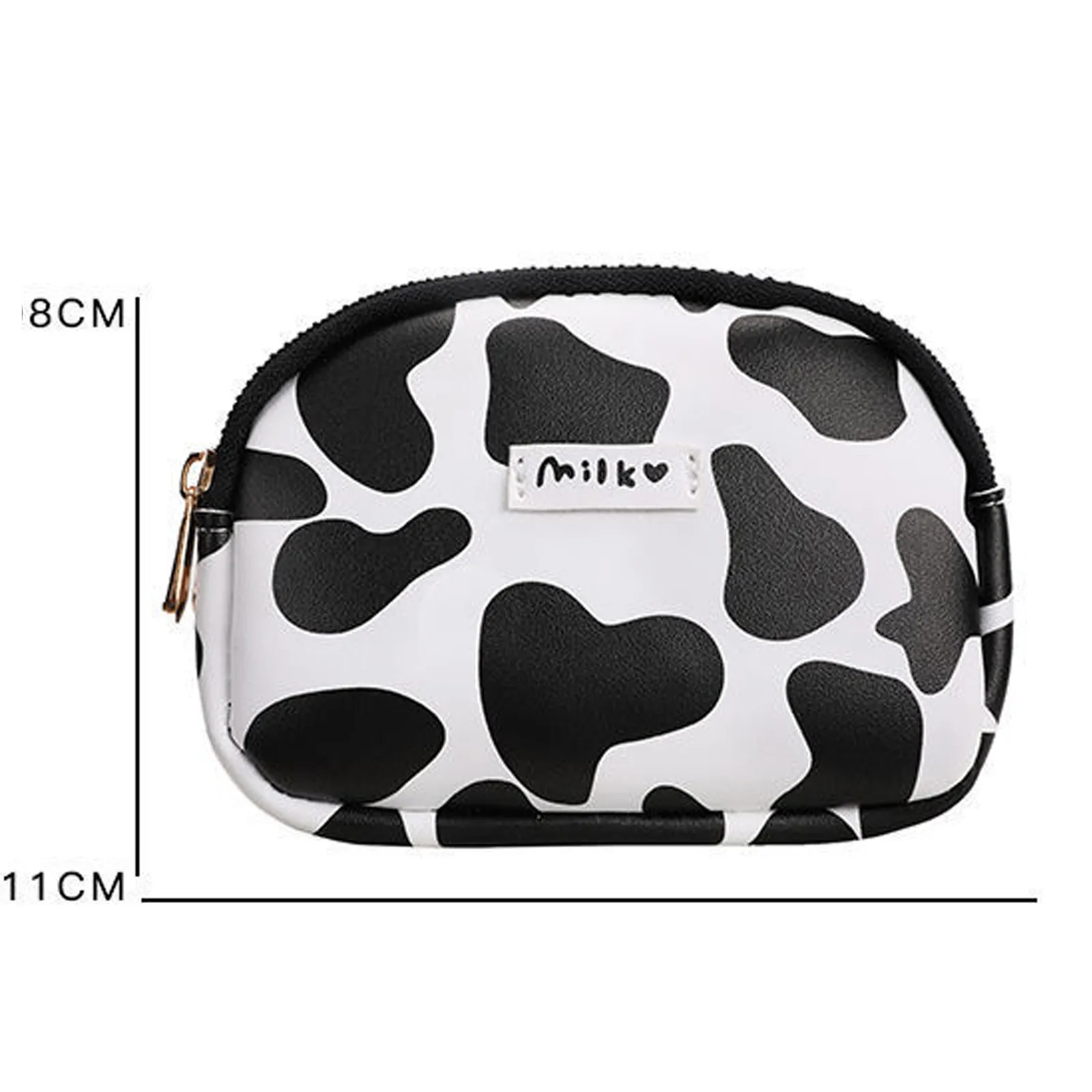 Cute Cow Print Coin Purse - Double Pocket Card & Key Holder, Portable ...