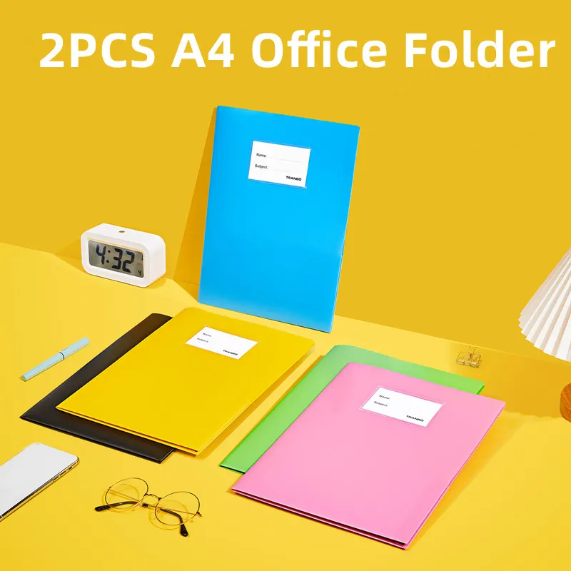 2-Pack A4 Double Sided Pocket Folders - Durable Paper Organizer for ...