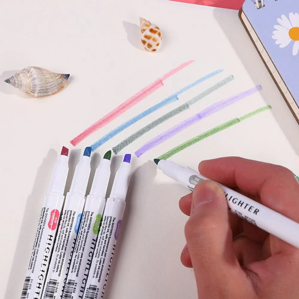 5-Pack Vivid Hues Highlighter Pens | Smooth Grip, No-Slip | Oblique Tip ...