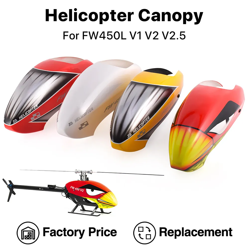 Fly Wing FW450L canopy helicopter for V1, V2, and V3.5 RC Helicotops ...