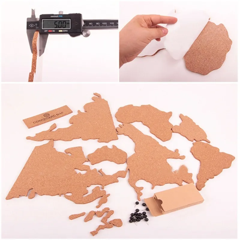 Wholesale Cork Board World Map With 16 Push Pins Home Office Wall ...