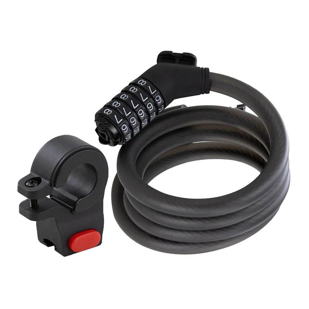 Anti Theft Locks Bike Scooter Cable Lock With Bike Lock Bracket, Coiled ...