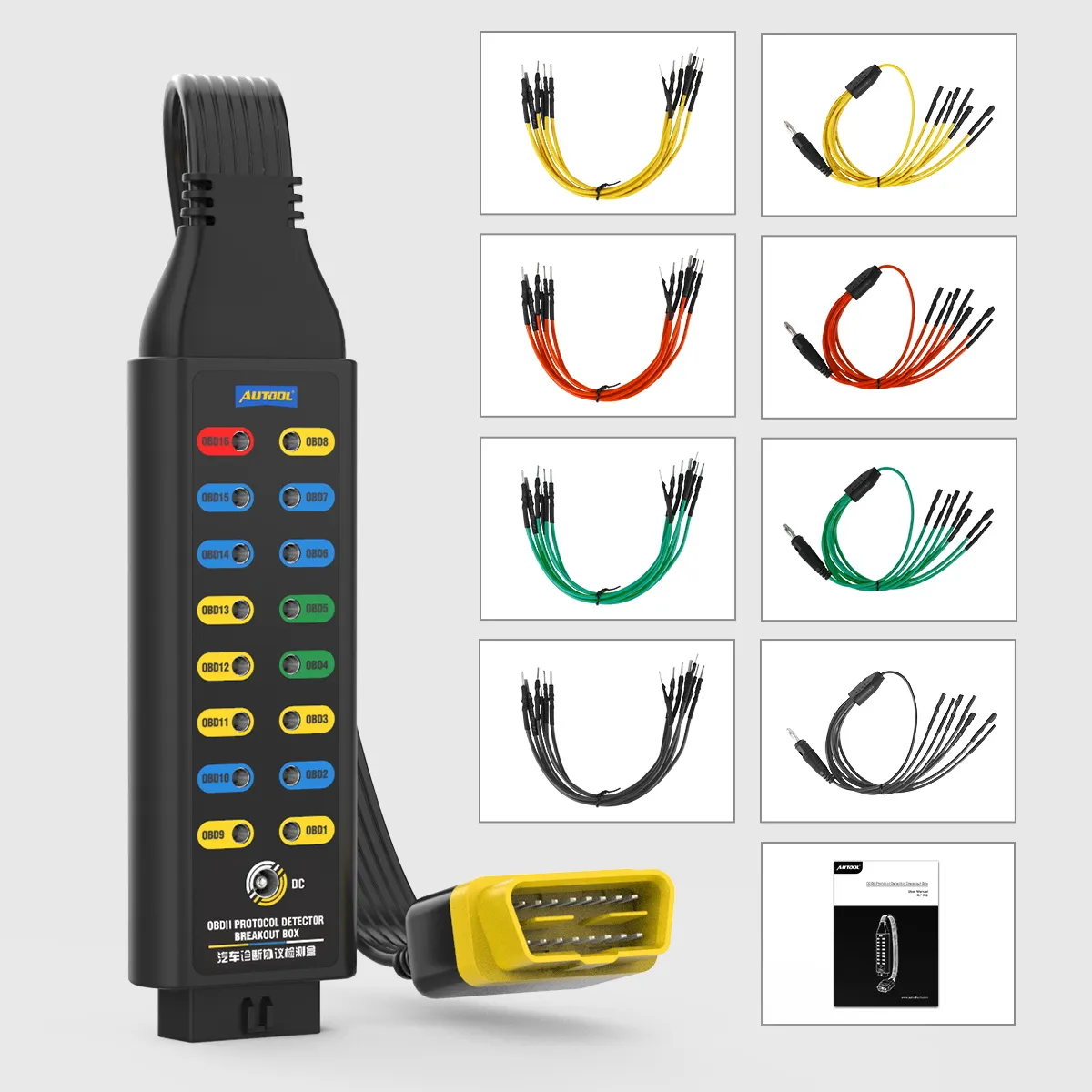AUTOOL OBD II Automotive Protocol Detector & Diagnostic Breakout Box ...