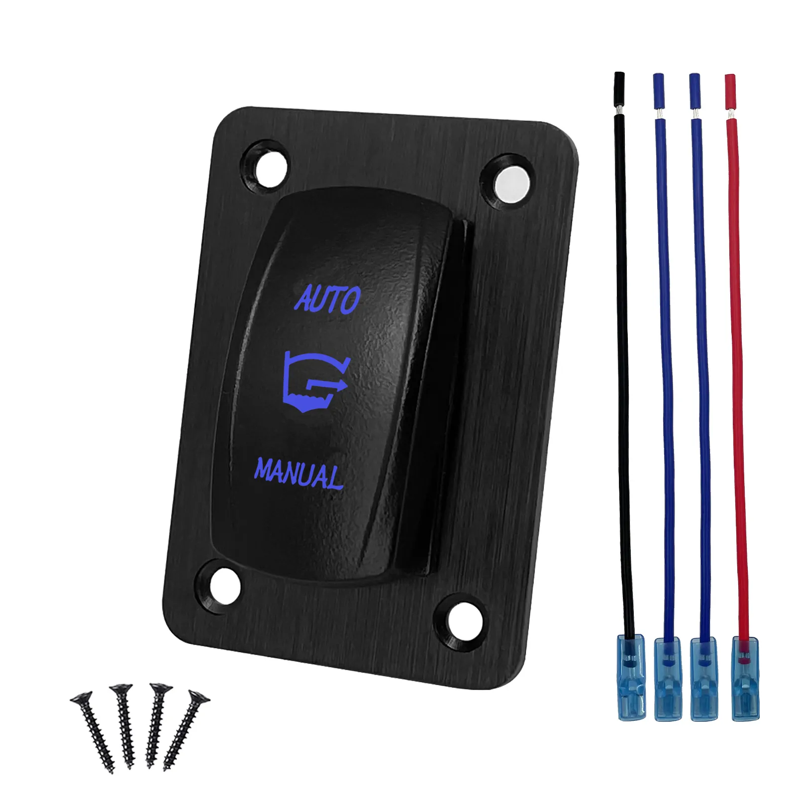Bilge Pump Rocker Switch Panel 3 Way Auto/Manual, 4 Pin ON OFF ON SPDT ...