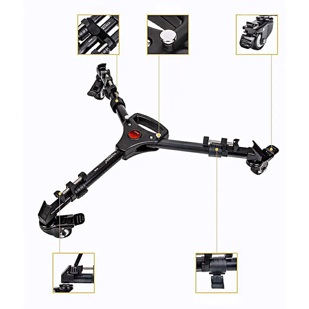 Vlog Tripod Base with Durable Folding Wheels - Portable Video Slider ...